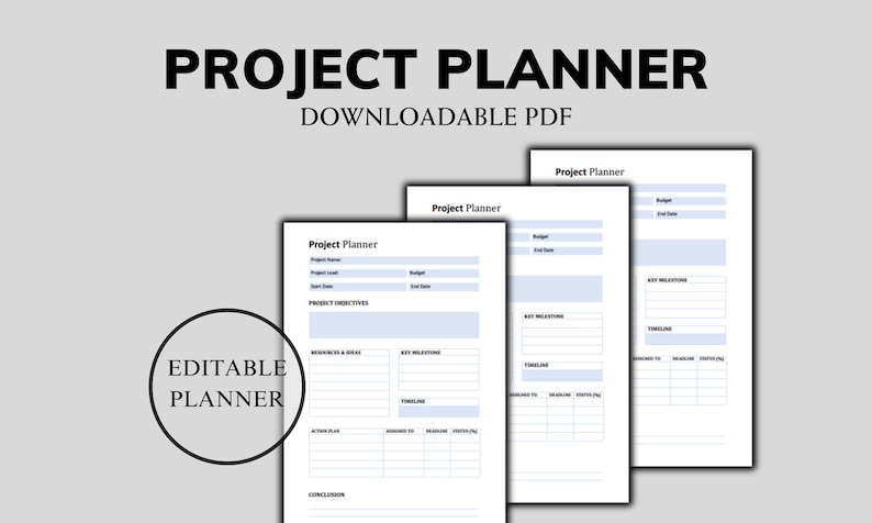 Editable Project Planner Template: MS Word, Productivity (digital Download) - Etsy