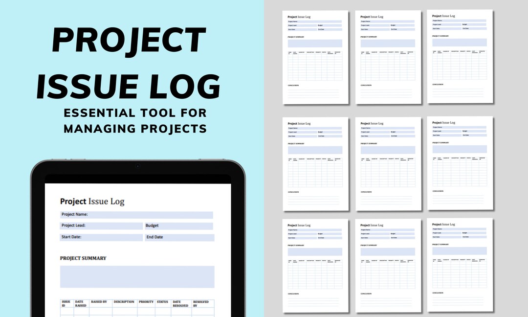 Editable Project Issue Log Template - MS Word Project Issue Log ...