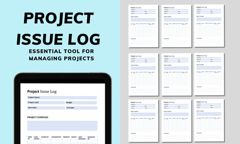 Editable Project Issue Log Template - MS Word Project Issue Log ...