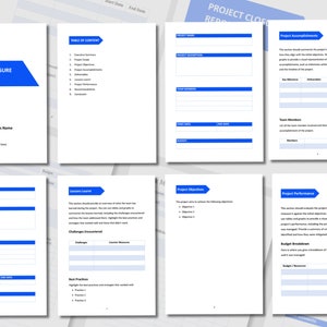 Editable Project Closure Report Template: MS Word Planner (digital ...