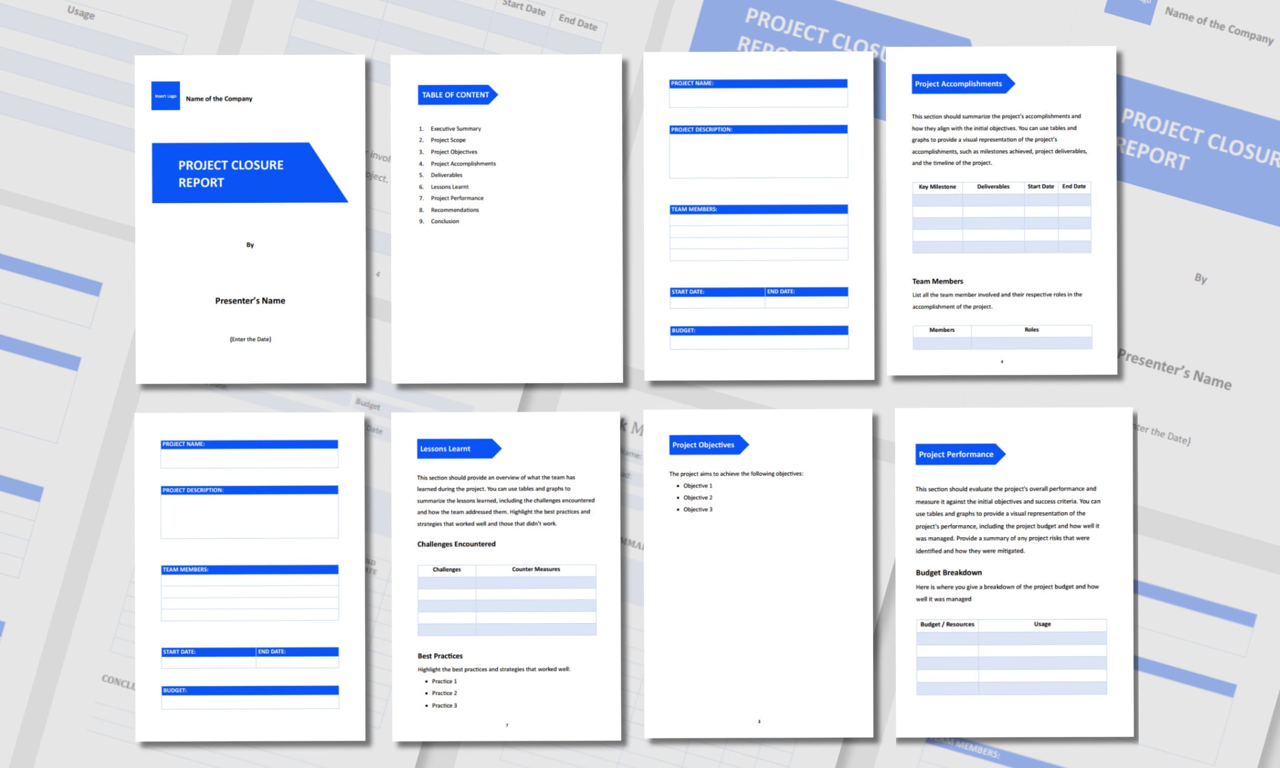 Editable Project Closure Report Template, MS Word Project Closure ...