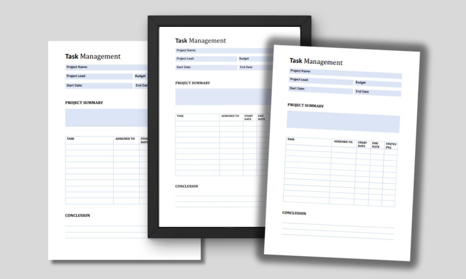 Editable Project Management Template: MS Word Task Tracker (digital ...