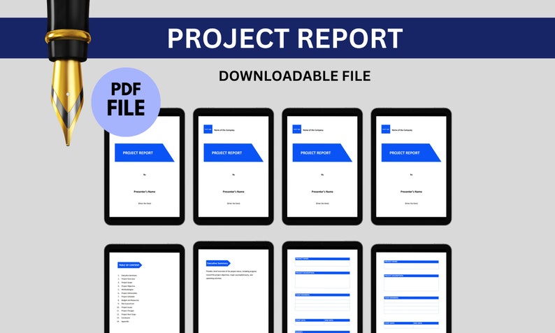 Editable Project Report Template - MS Word Project Report Template ...