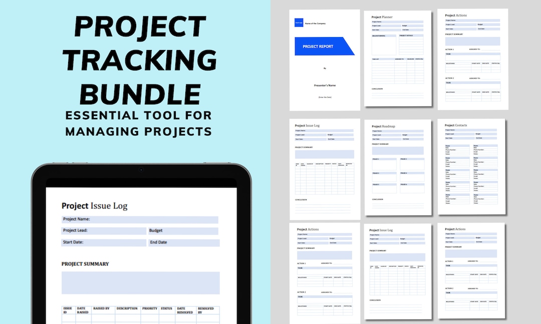Editable Project Tracking Bundle, Project Management Bundle, MS Word ...