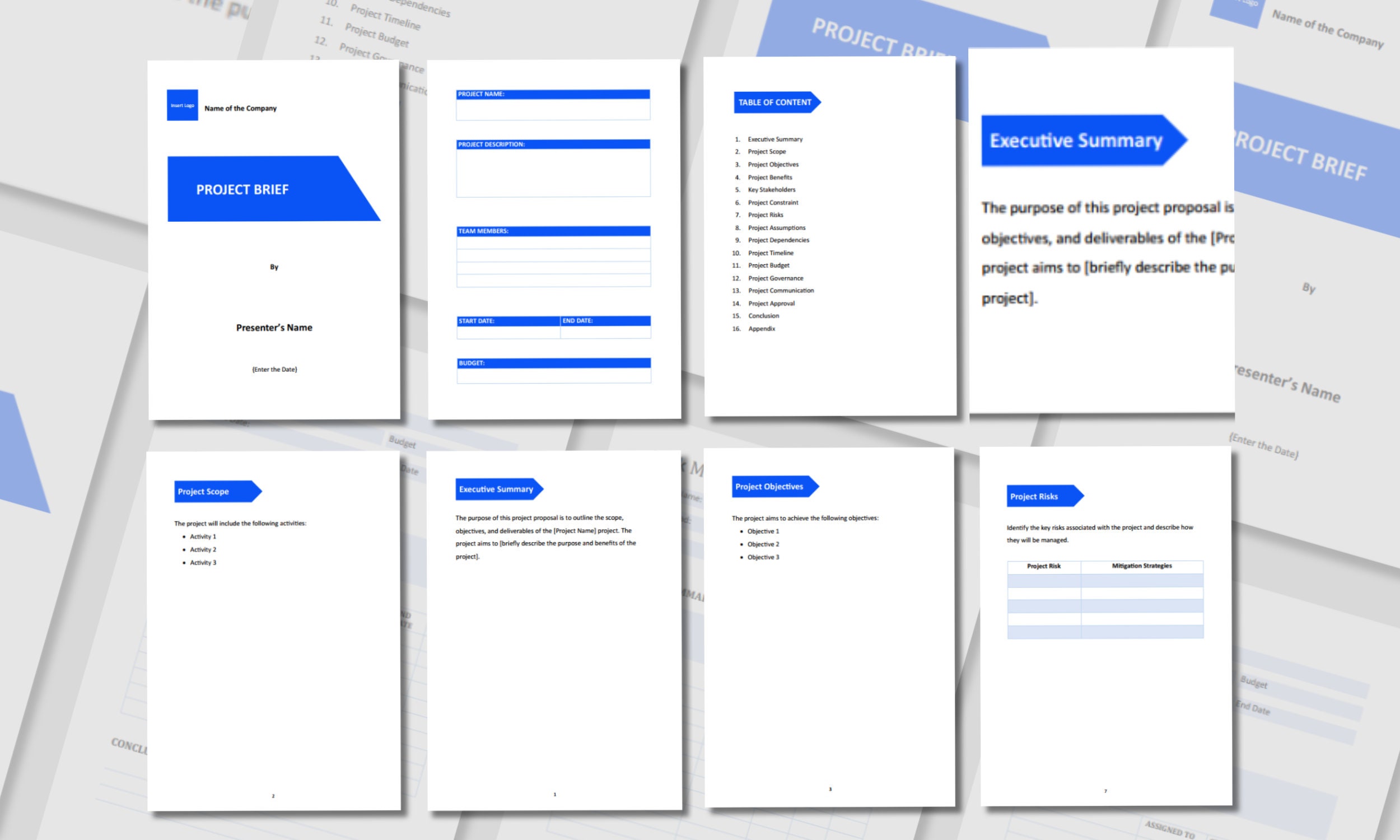 Editable Project Brief Template: Professional MS Word (digital Download ...