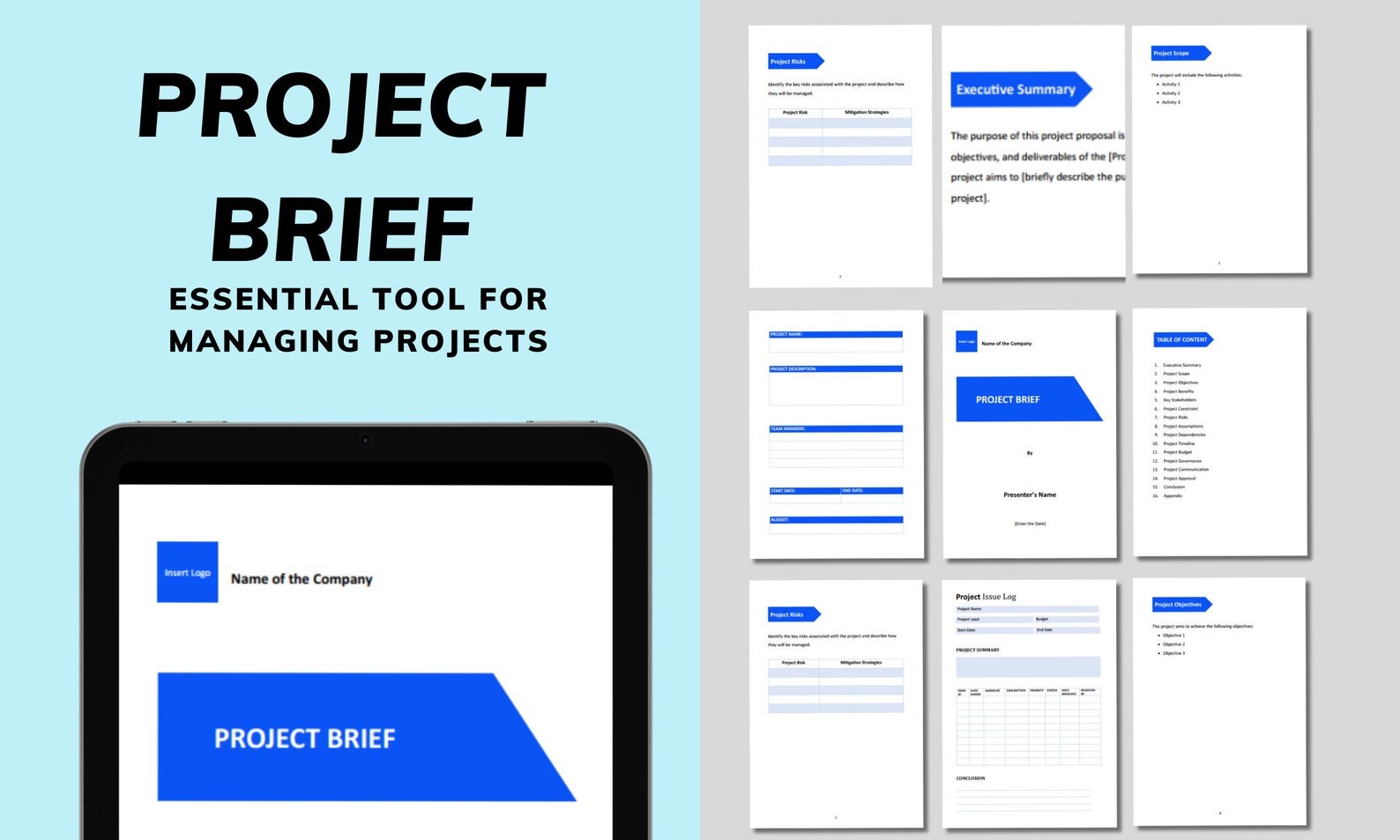 Editable Project Brief Template: Professional MS Word (digital Download ...