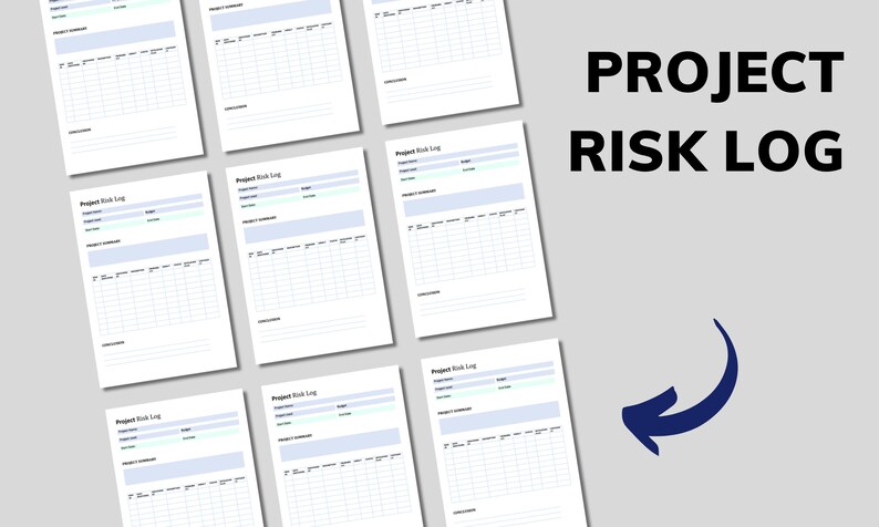 Project Risk Log, Editable Planner, Downloadable Product, Digital File ...