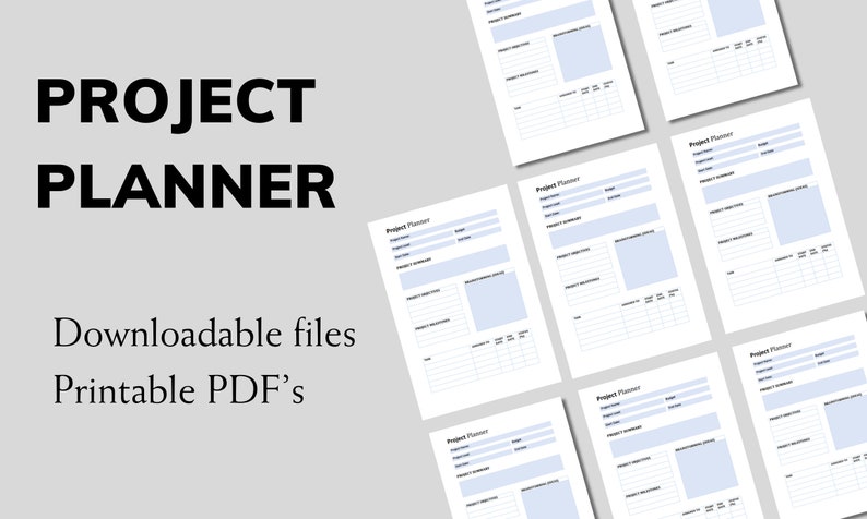 Editable Project Planner Template: MS Word, Printable PDF (digital ...