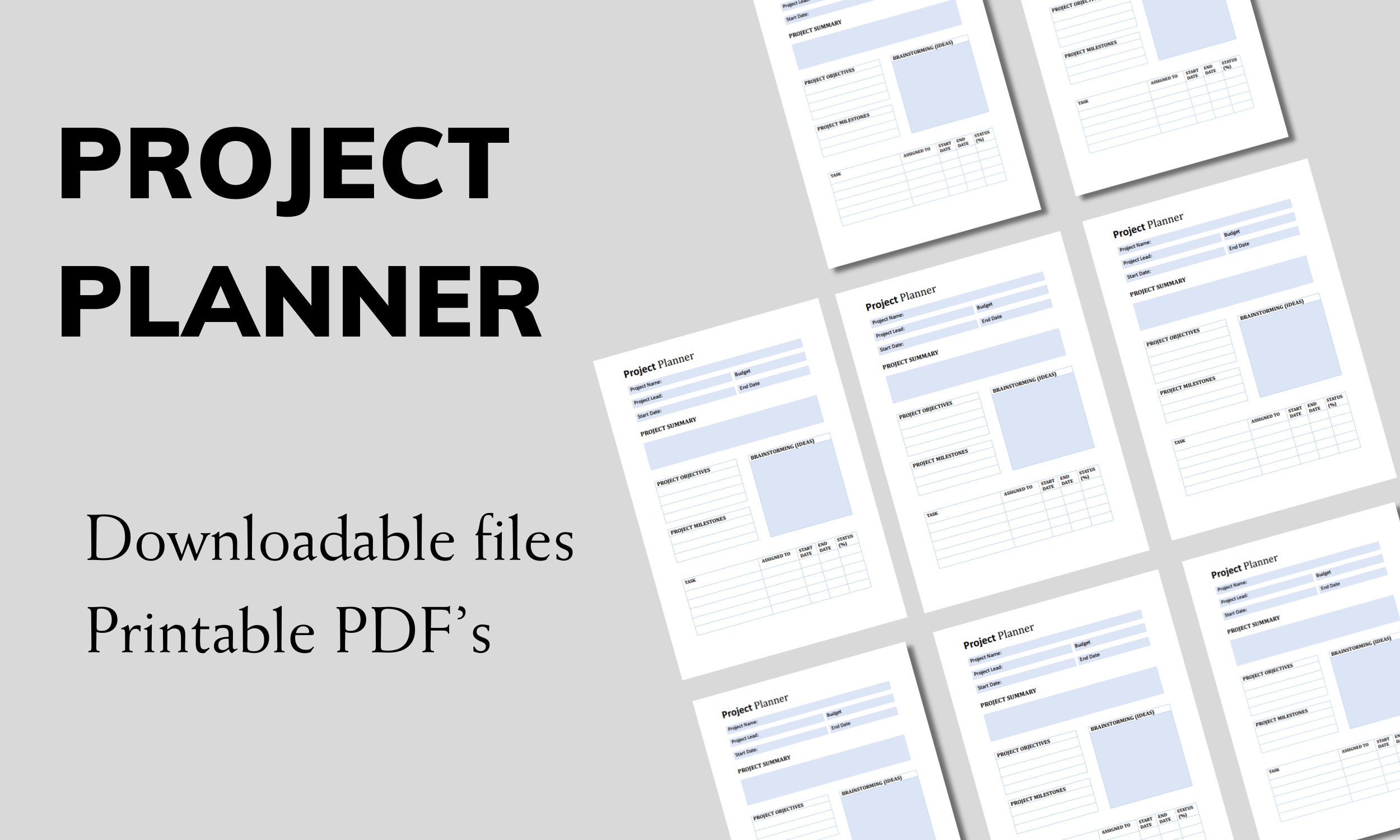 Editable Project Planner Template: MS Word, Printable PDF (digital ...