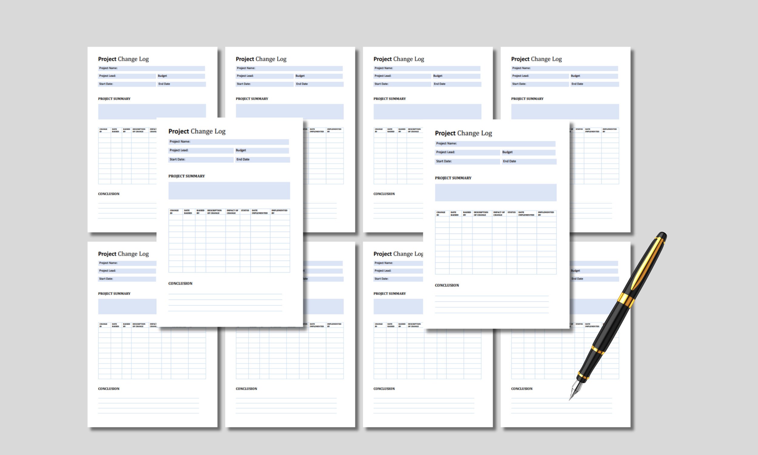 Editable Project Change Log Template, MS Word Project Change Log ...