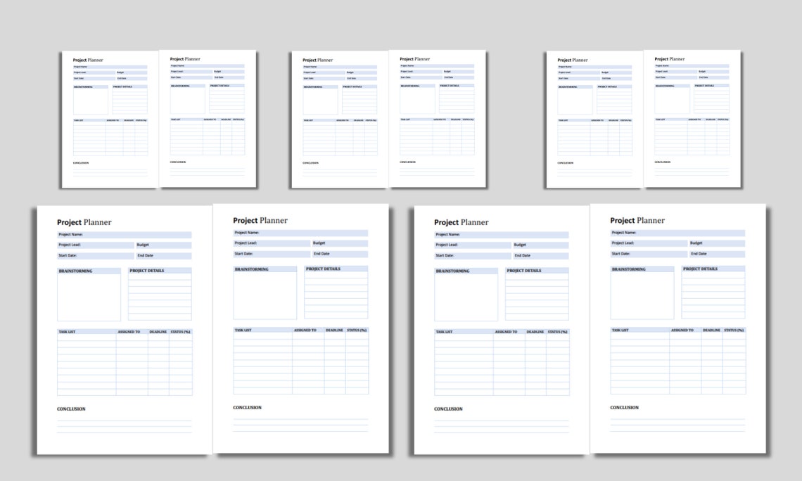 Editable MS Word Project Planner Template, Project Planner, Editable ...