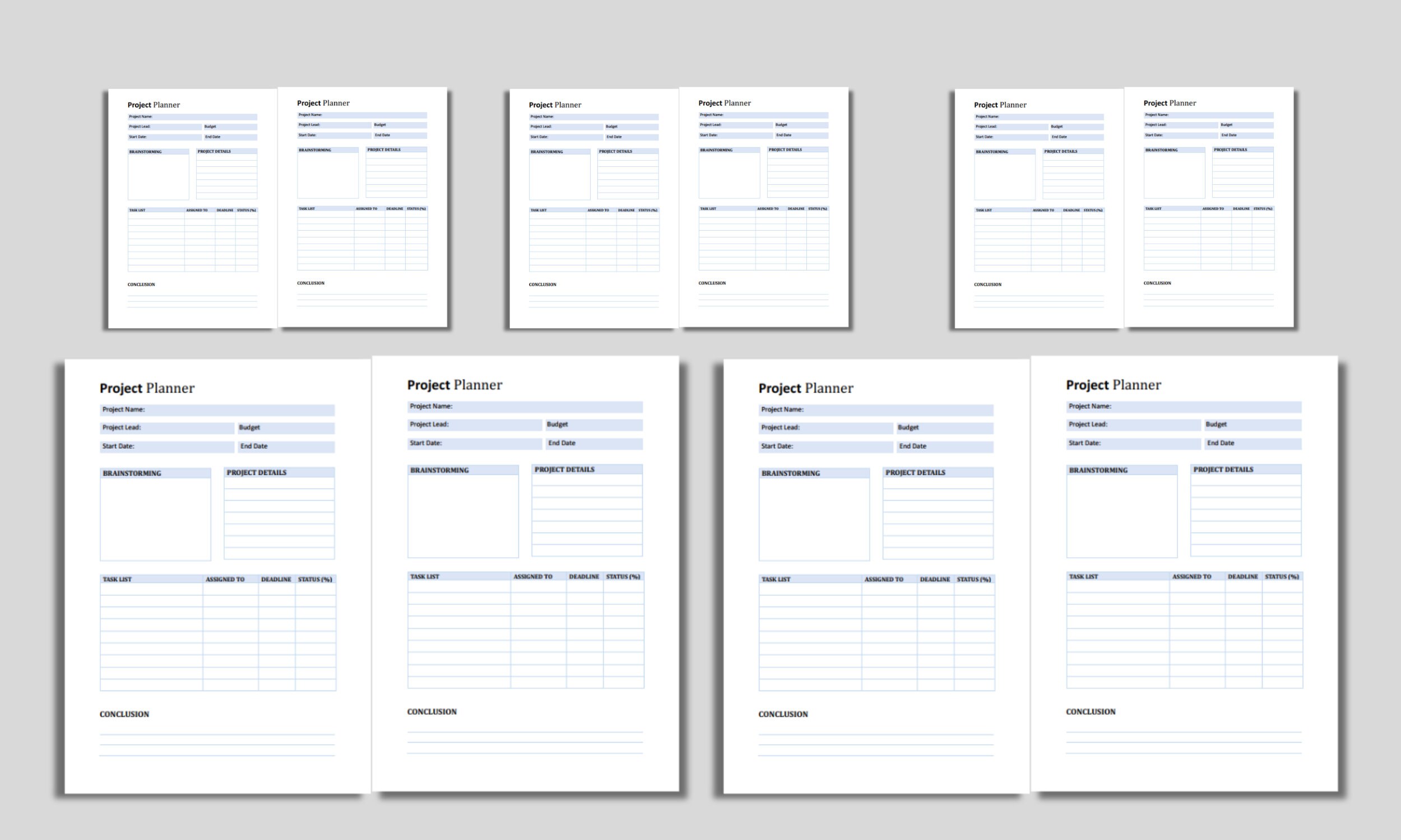 Editable MS Word Project Planner Template, Project Planner, Editable ...