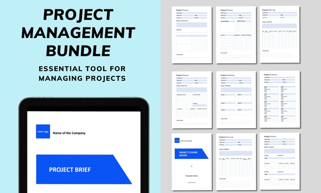 Editable Project Management Templates Bundle, Full Bundle of Editable ...