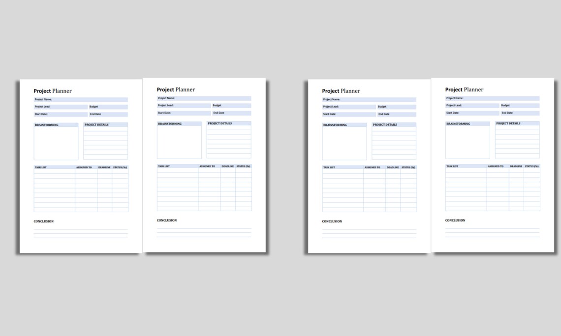 Editable MS Word Project Planner Template, Project Planner, Editable ...