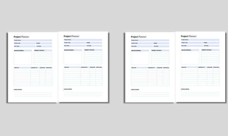 Editable MS Word Project Planner Template, Project Planner, Editable ...