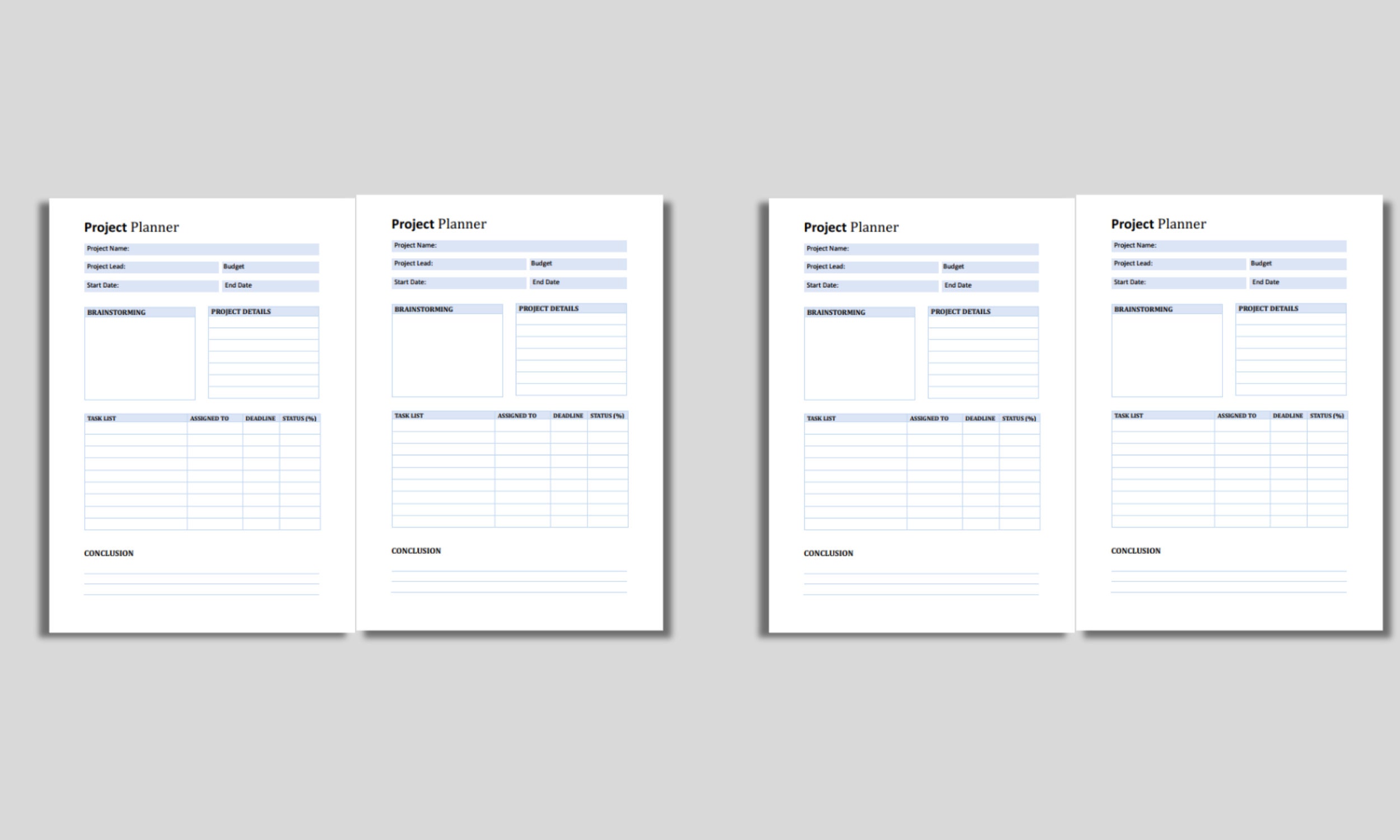 Editable MS Word Project Planner Template, Project Planner, Editable ...