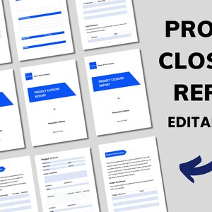 Editable Project Closure Report Template: MS Word Planner (digital ...