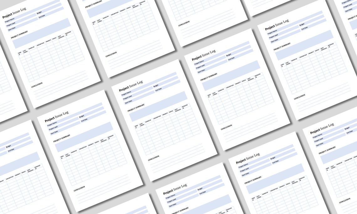 Editable Project Issue Log Template - MS Word (digital Download) - Etsy