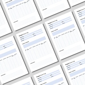 Editable Project Issue Log Template - MS Word (digital Download) - Etsy