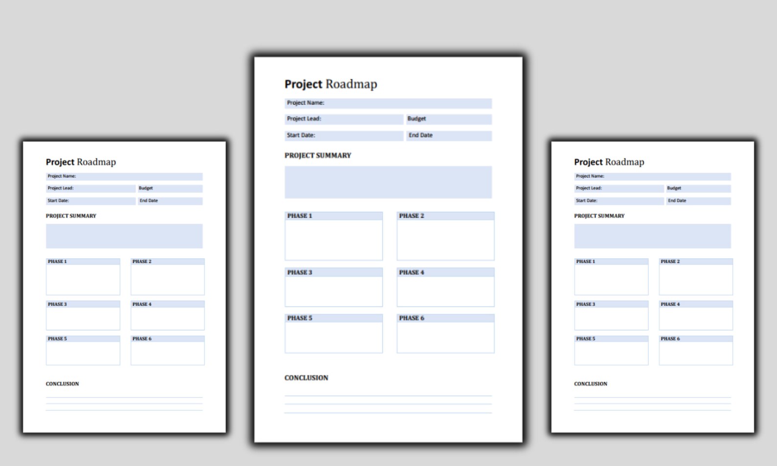 Editable Project Roadmap Template: MS Word Project Planner (digital ...