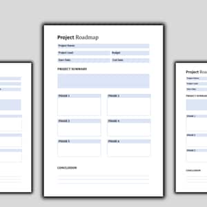 Editable Project Roadmap Template: MS Word Project Planner (digital ...