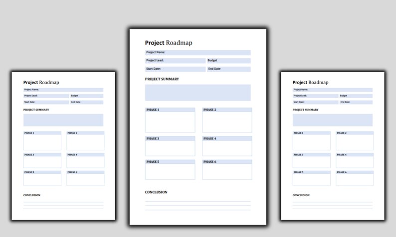 Editable Project Roadmap Template: MS Word Project Planner (digital ...