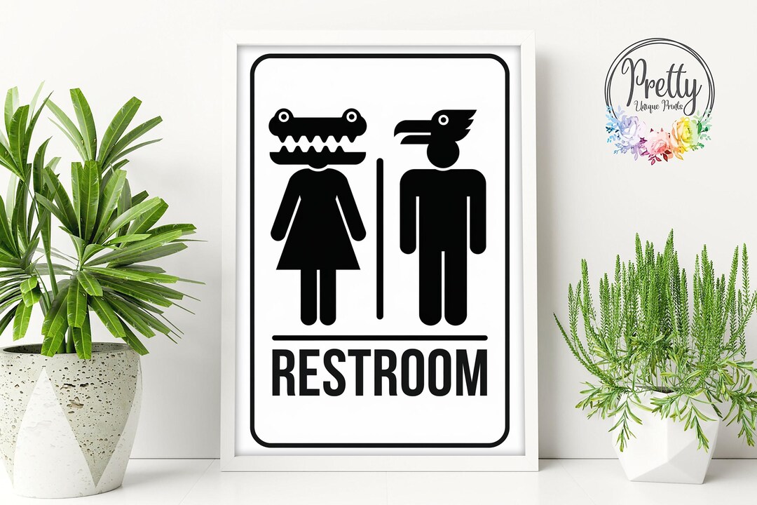 The Retro BEETLE Inspired RESTROOM Sign Bathroom Poster, Retro ...