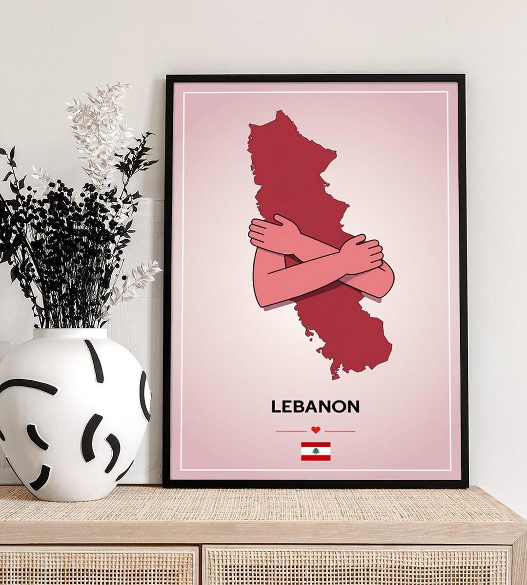 Lebanon Hug Poster, Lebanese Art Print, Beirut Print, Lebanon Wall Art ...