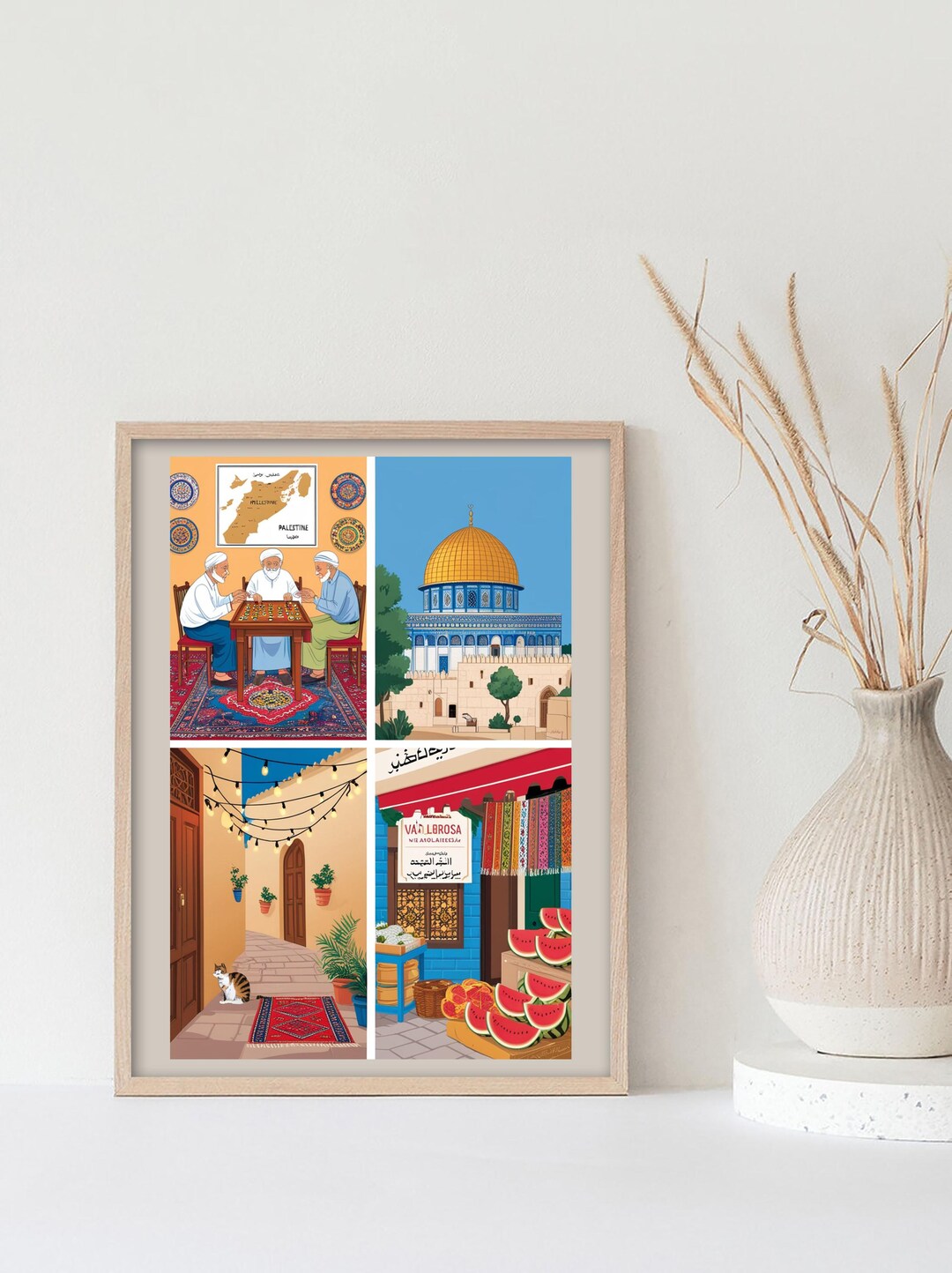Palestine Al-aqsa Mosque Wall Art, Palestine Travel Decor, Palestine ...