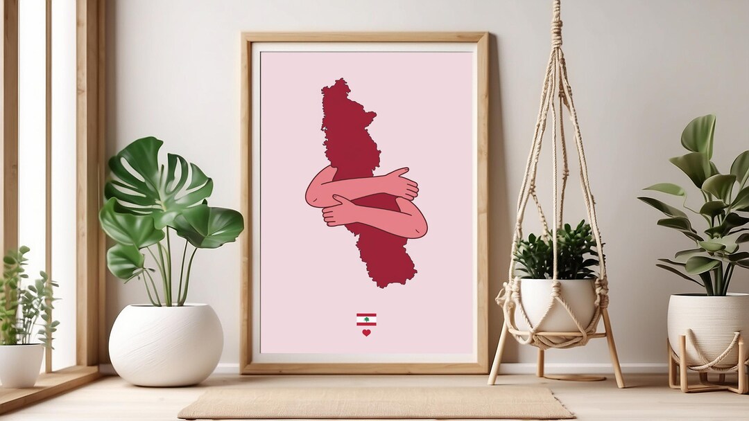 Lebanon Hug Print, Lebanese Wall Art, Beirut Poster, Lebanon Hug Decor ...