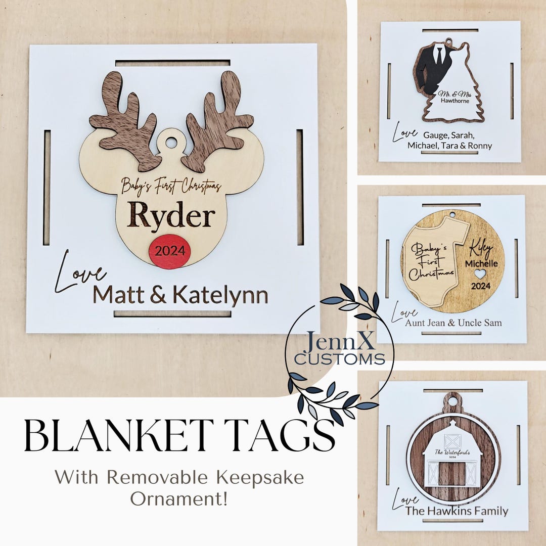 Custom Blanket or Gift Tag ONLY, Baby Gift / Shower Gift / Christmas ...