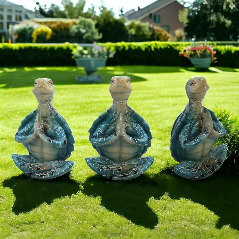 Meditating Sea Turtle Statue: Coastal Zen Garden Decor - Etsy