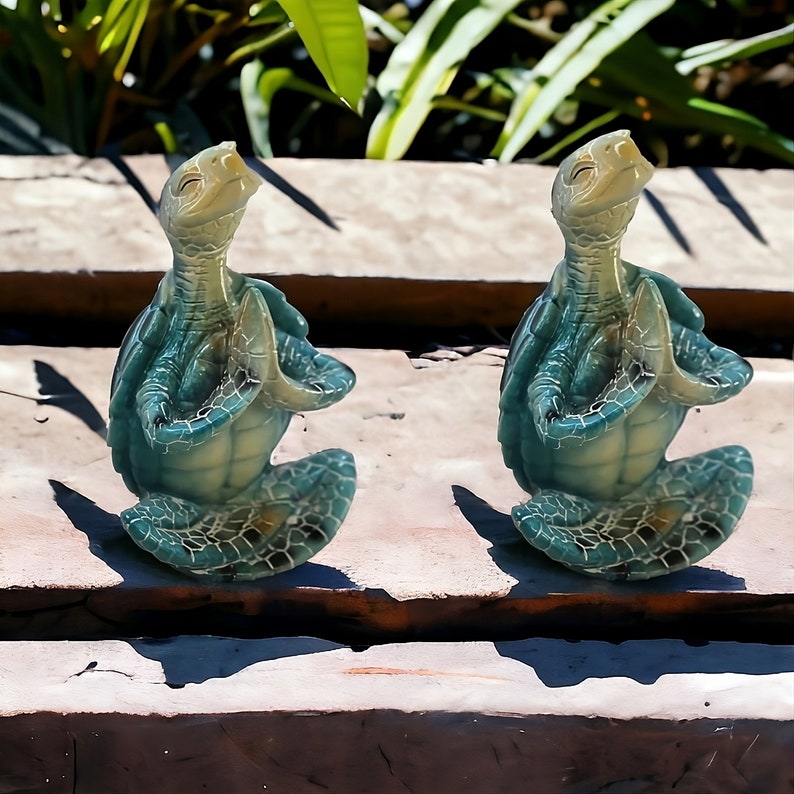 Meditating Sea Turtle Statue: Coastal Zen Garden Decor - Etsy