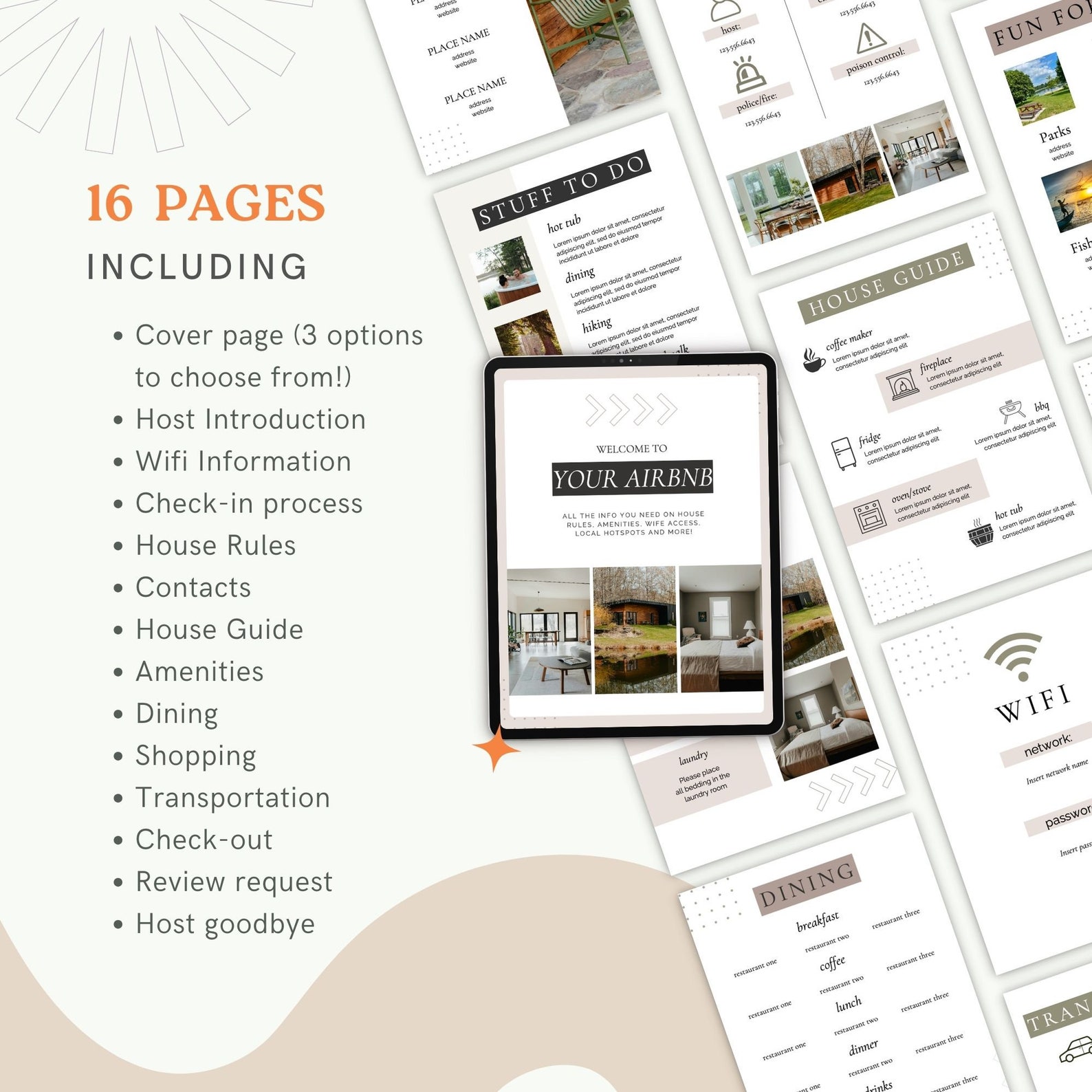 Airbnb Welcome Book Template, Airbnb Template for Canva, Airbnb Guide ...