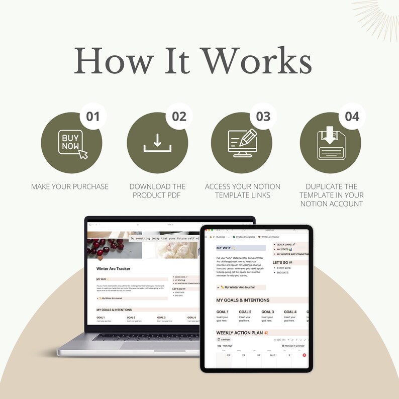 2025 Winter Arc Notion Tracker Template and Digital Planner W/ PDF ...
