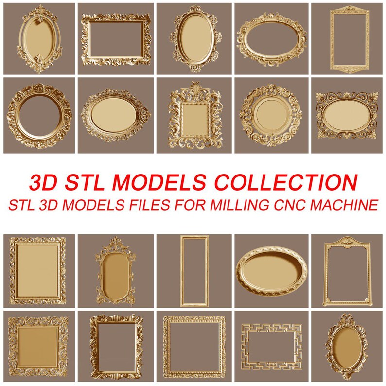 Pack STL Files of 3D Frame Models for Icons Mirrors or Picture Frames ...
