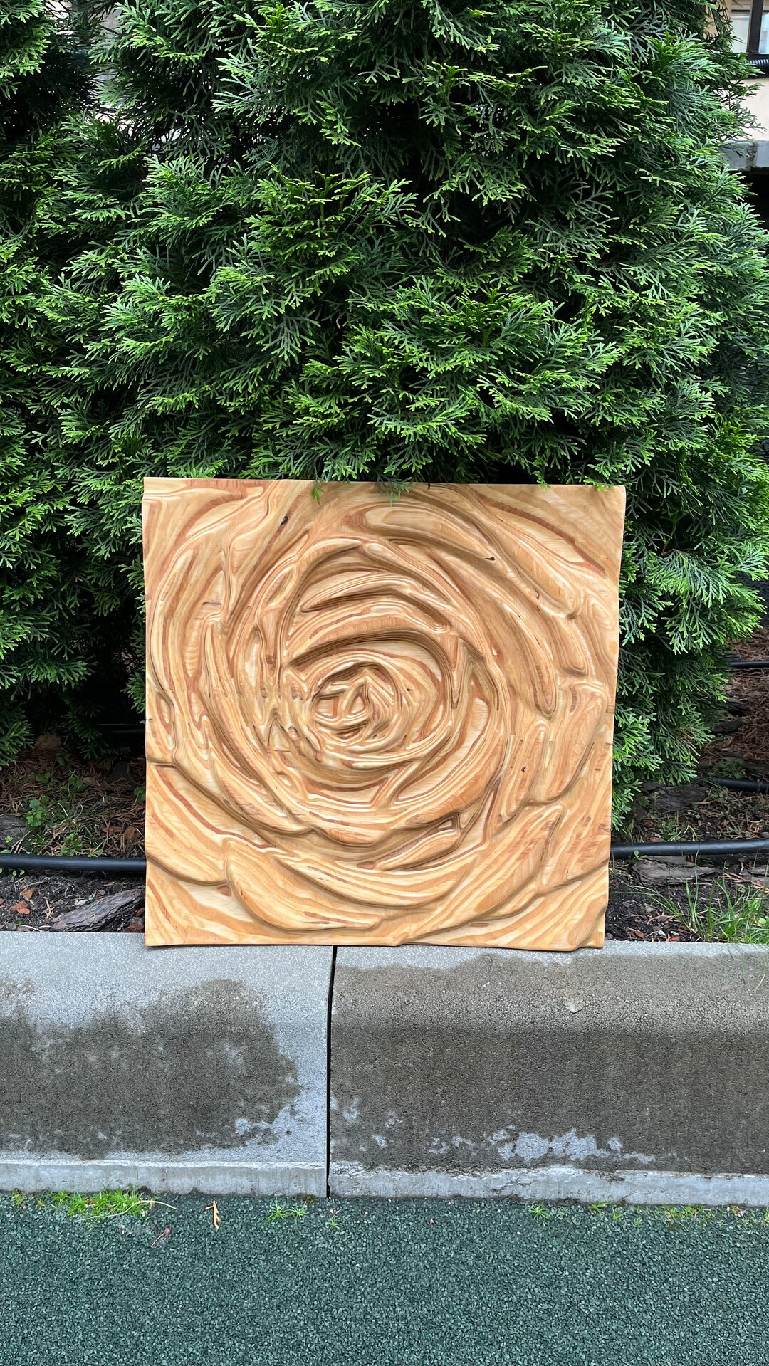 Rose Sculpture Wood Wall Art: Contemporary Wavy Relief Decor - Etsy