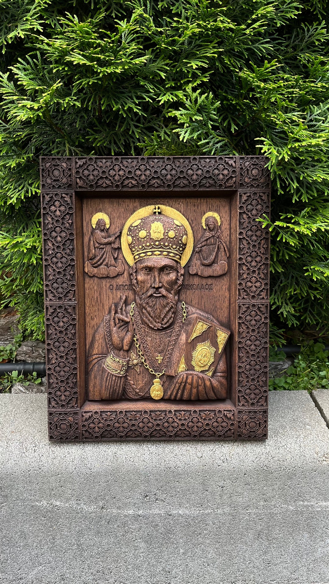 Nicholas the Wonderworker - Saint Nicholas Orthodox Icon, Baptism Gift ...
