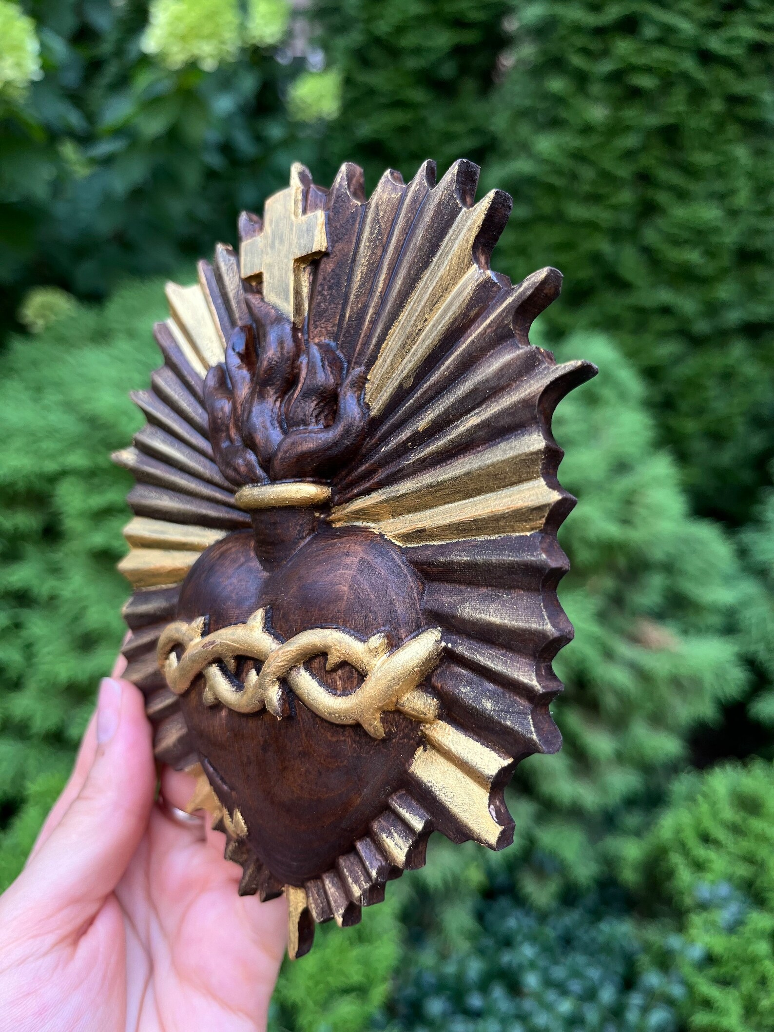 Handcrafted Sacred Heart of Jesus Plaque Religious Wall Decor Catholic ...