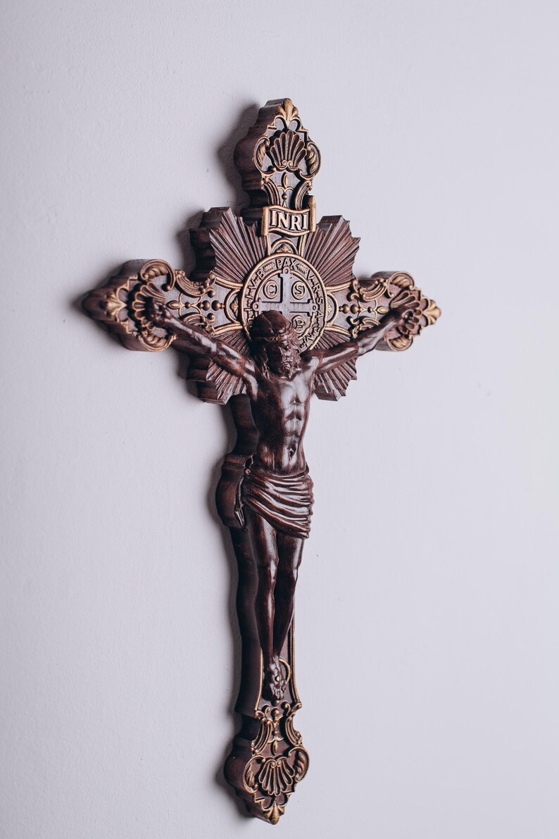 Handcrafted Wooden Crucifixion Plaque: Christian Religious Icon - Etsy