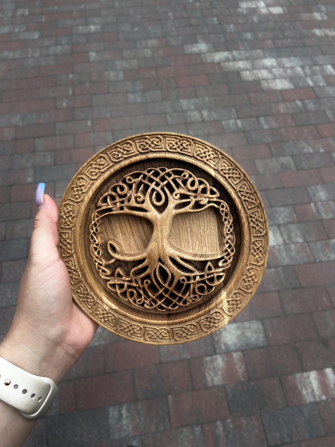 Tree of Life Shield, Wood Carving Wall Art, Norse Celtic, Viking Family ...