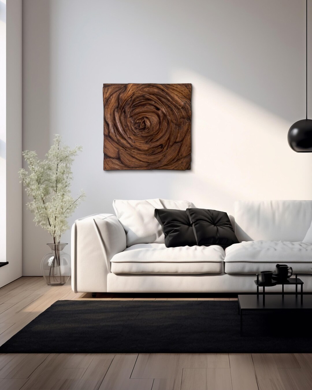 Boho Wood Wall Art: Modern Abstract Relief Plaque - Etsy