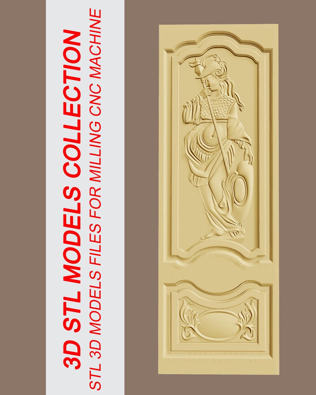 3D STL Models for CNC Milling Door for CNC Router Machine Carving ...