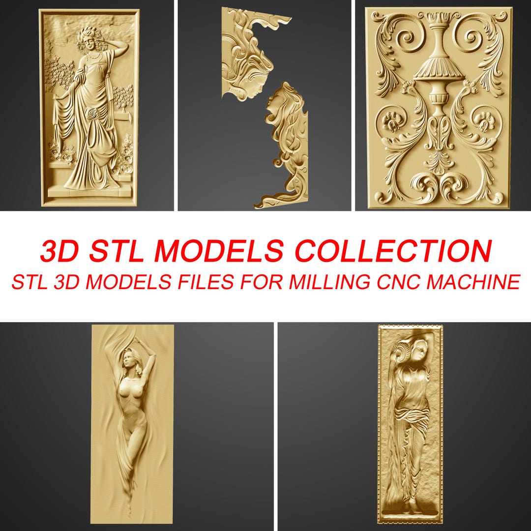 Pack STL Files of Сarved Pictures, Digital File for 3D CNC Router Machine Carving Machine Relief ...