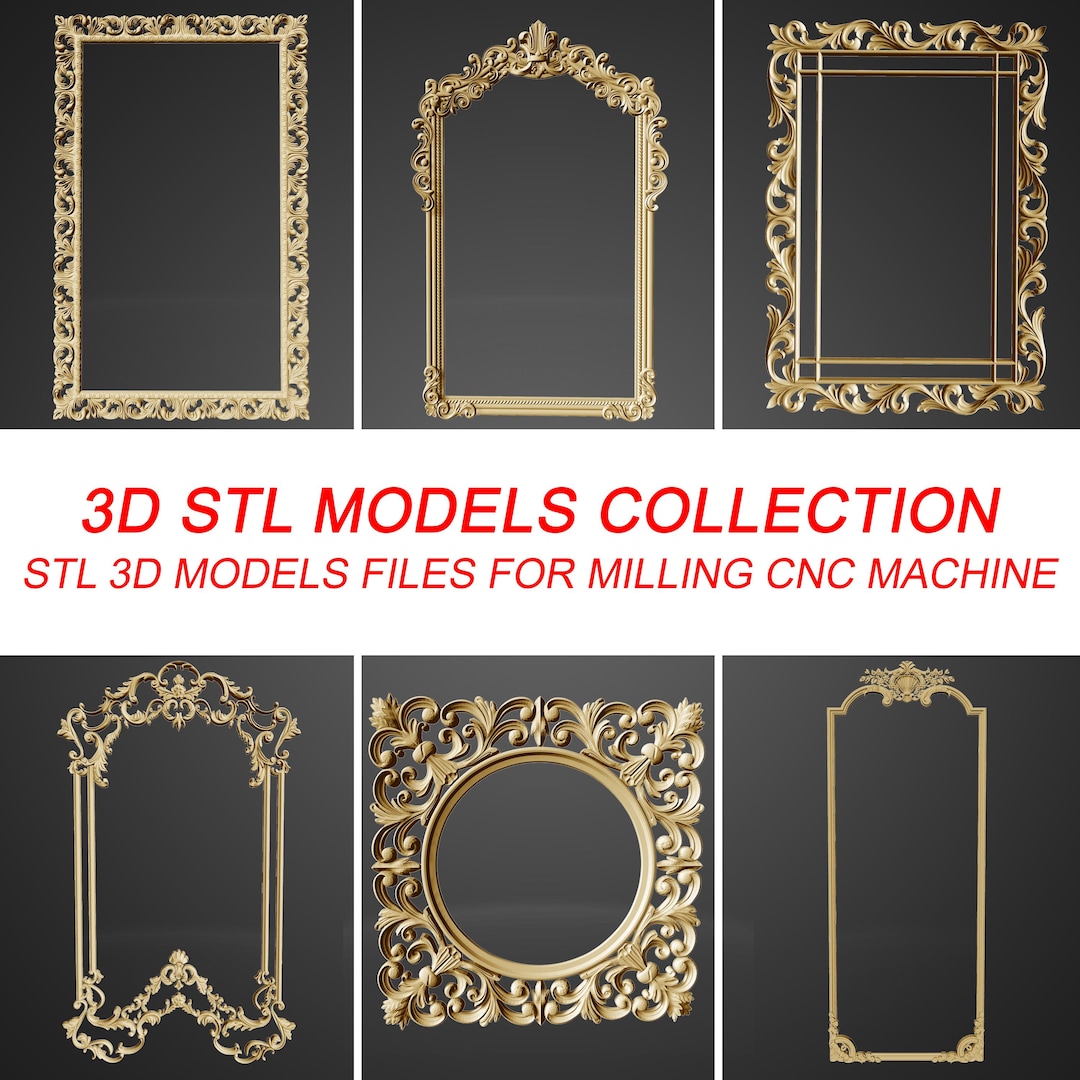 Pack STL Files of Mirror Frames, Picture Frames, Digital File for 3D ...
