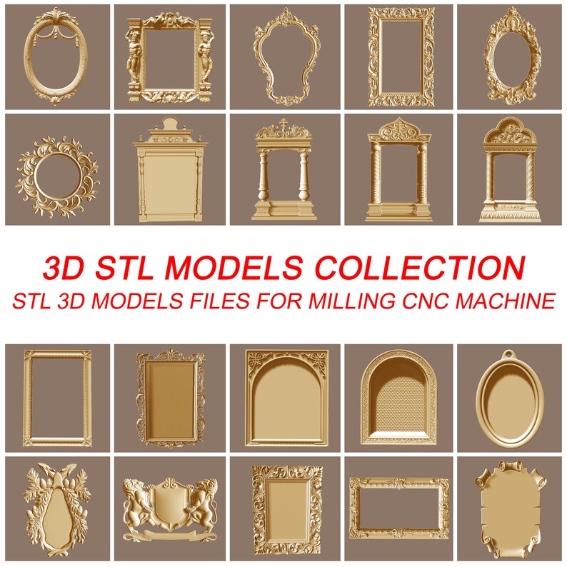 Pack STL Files of 3D Frame Models for Icons Mirrors or Picture Frames ...