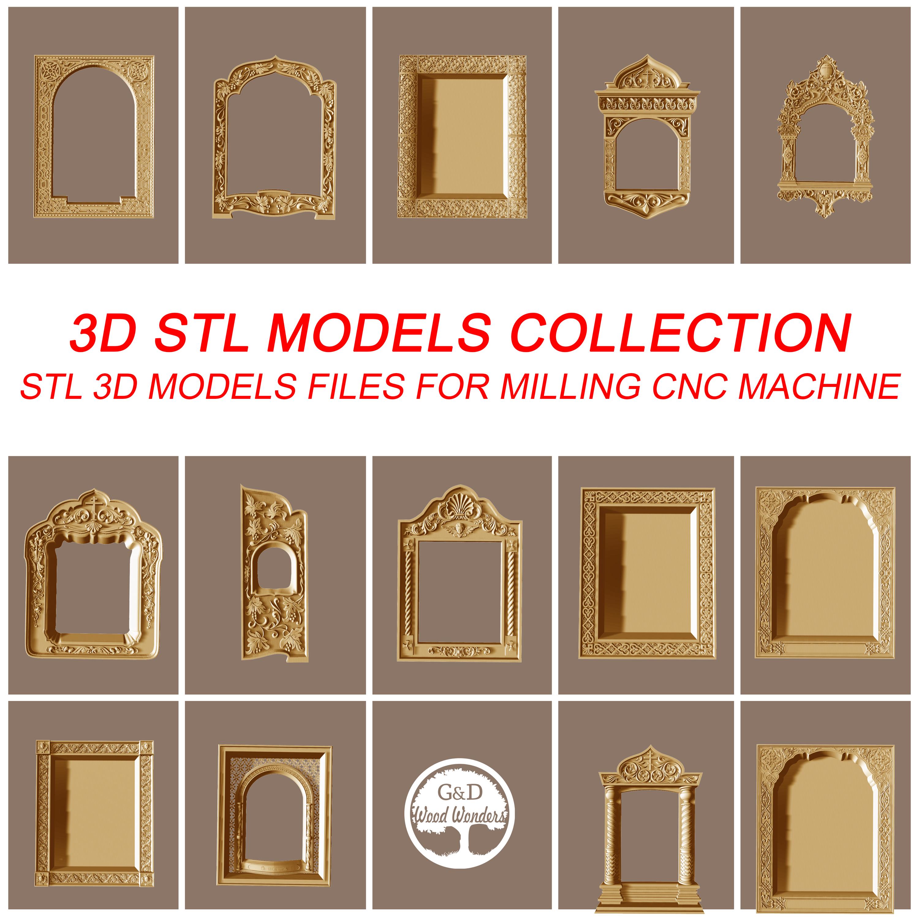 Pack STL Files of 3D Frame Models for Icons Mirrors or Picture Frames ...