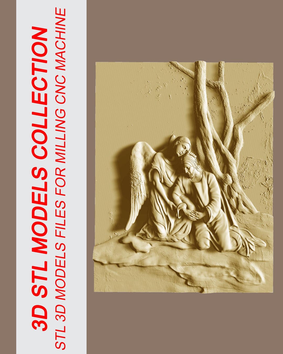 Guardian Angel 3D STL Model, Religious Home Decor, Christian Art ...