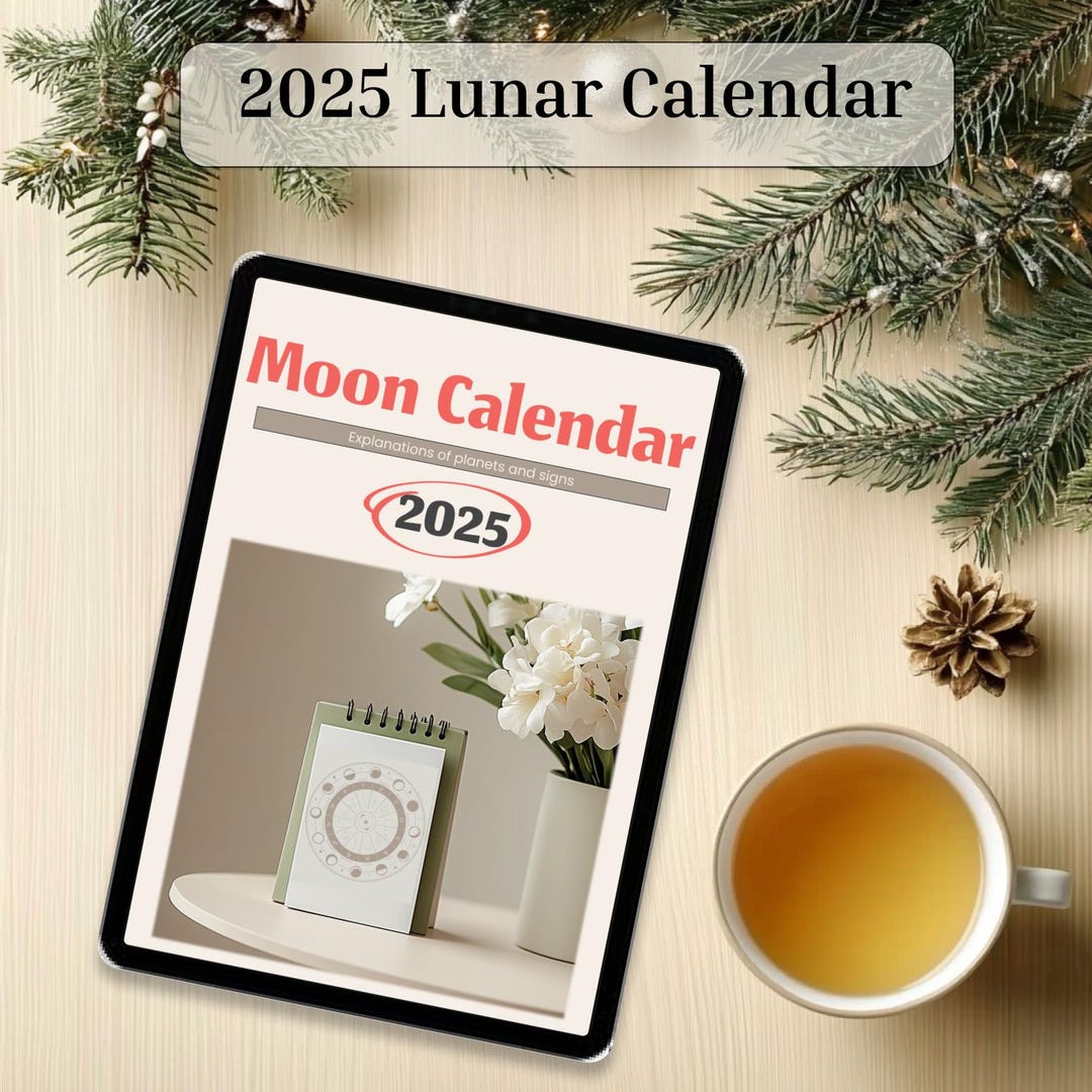 2025 Lunar Calendar Astrology Digital Moon Calendar 2025 Lunar Phases ...