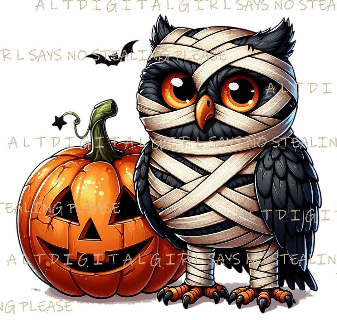 Black Owl Pumpkin, Halloween PNG, Trending, Retro, Rock, Gothic Horror ...
